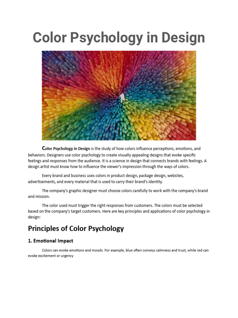 Color Psychology in Design | PDF | Brand | Emotions