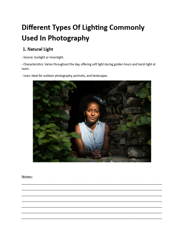 Types of Lighting in Photography | PDF | Shadow | Portrait Photography