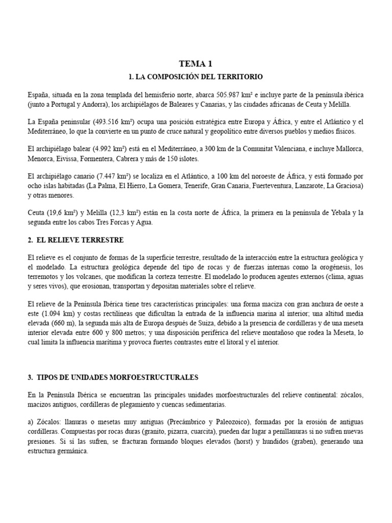 TEMA 1 Geografia 2 Bach | PDF | glaciar | Montañas