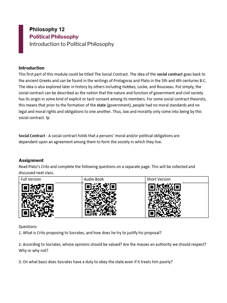 Introduction To Political Philosophy | PDF
