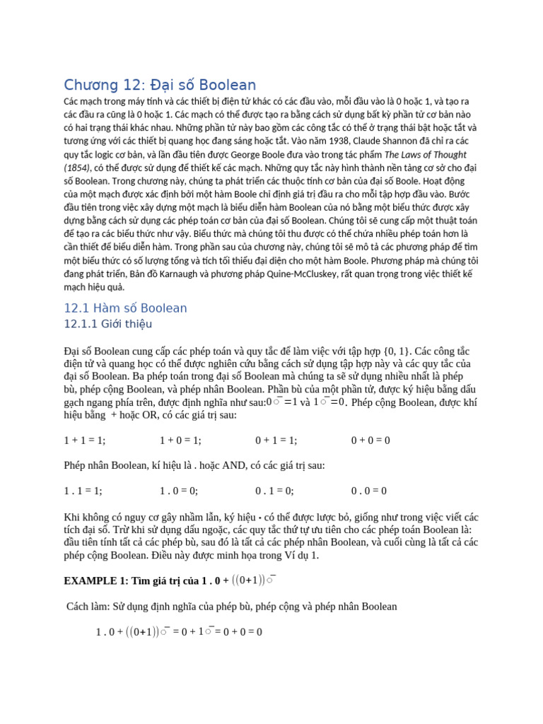 Boolean Algebra | PDF