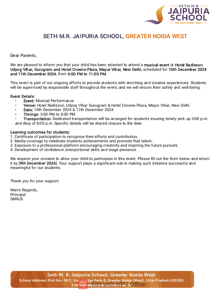 Musical Performance Consent Form | PDF