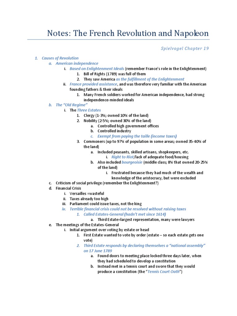 19 French Revolution and Napoleon Notes | PDF | Reign Of Terror | Napoleon
