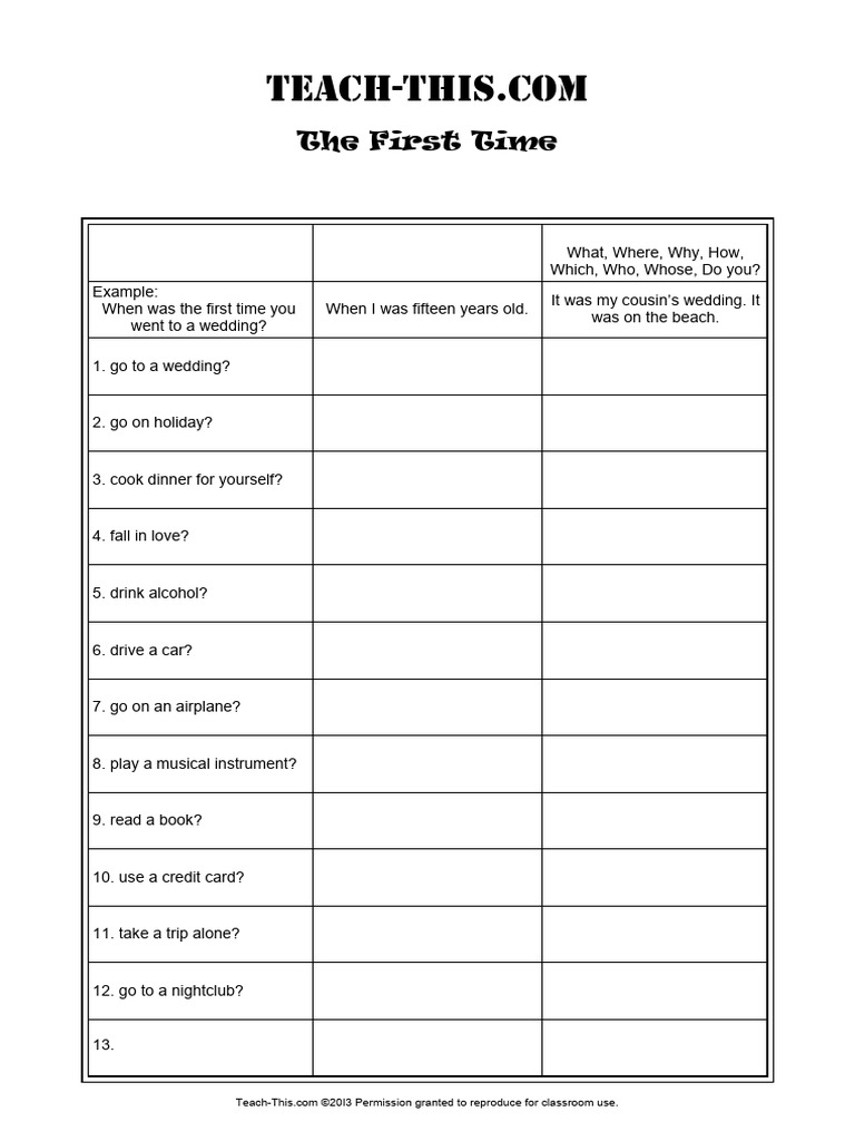 Past Simple The-First-Time | PDF