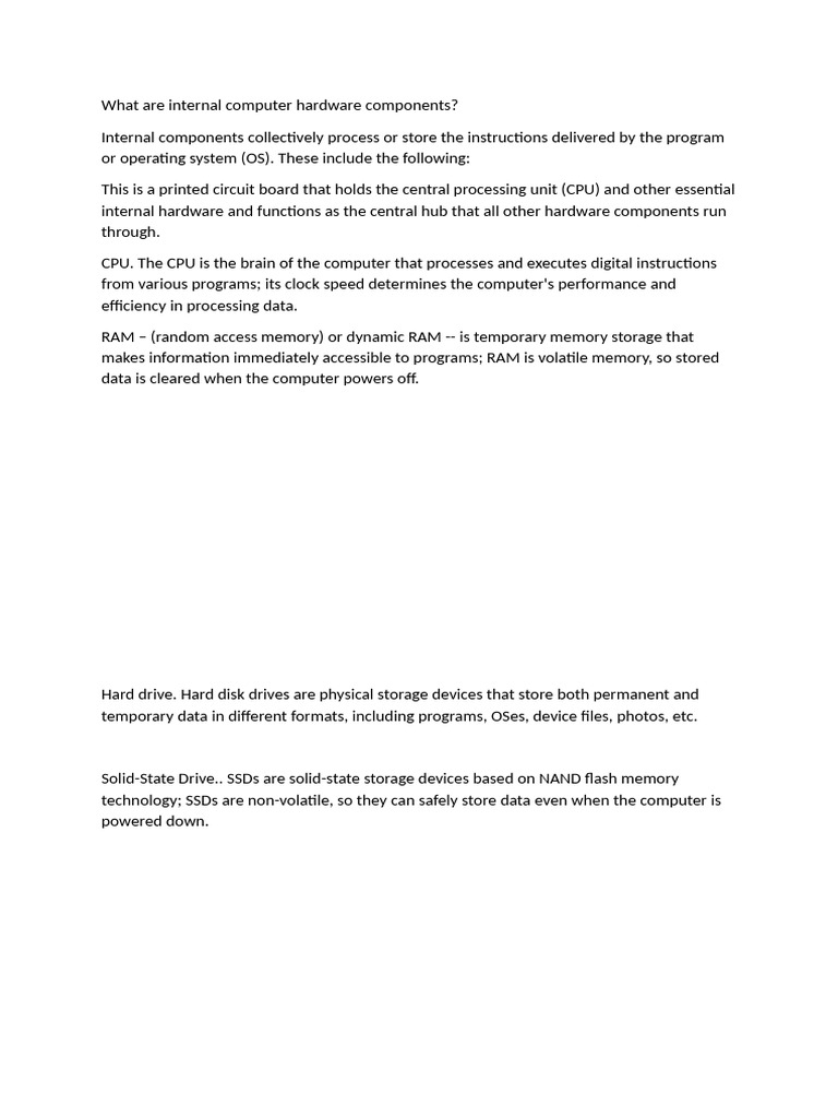 Hardware Components | PDF