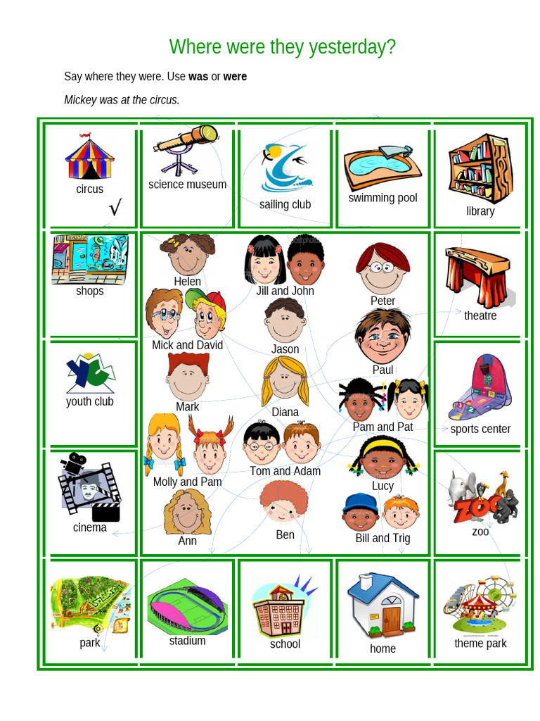 Where Were They Yesterday? Activities | PDF