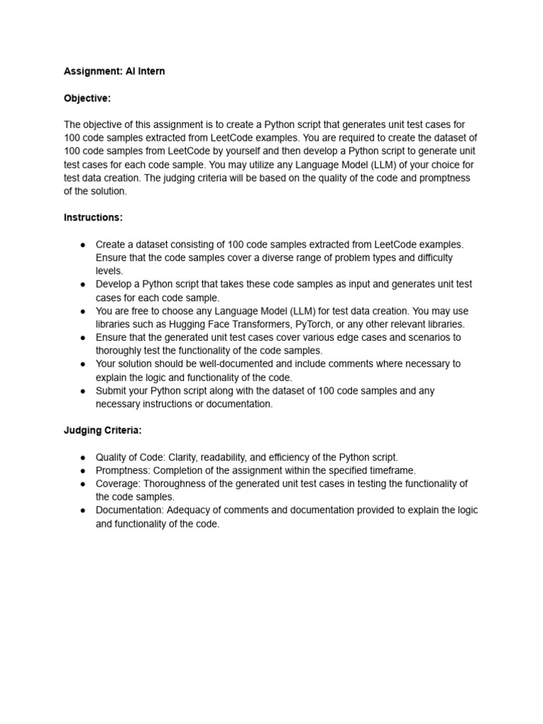AI Intern - Assignment | PDF