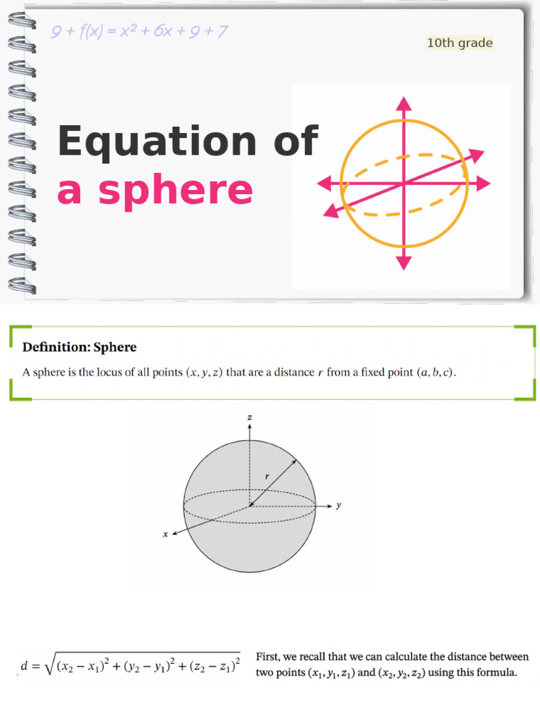 Equation of a sphere | PDF