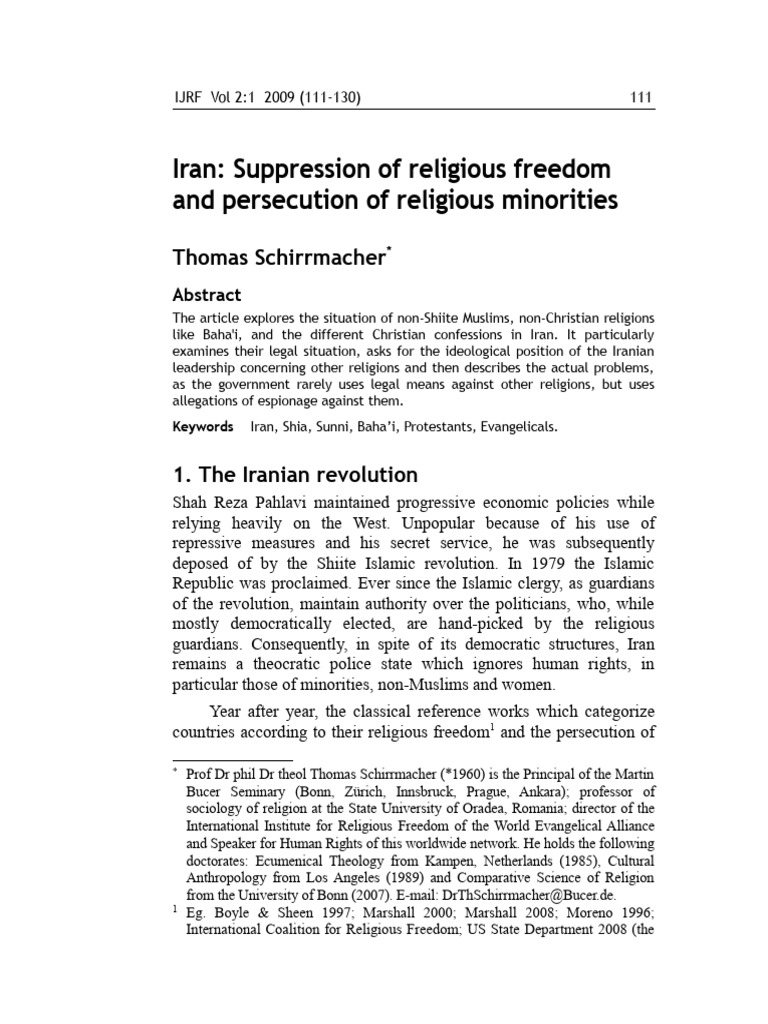 IJRF Vol2-1 Iran-Suppression of Religious Freedom and Persecution of ...