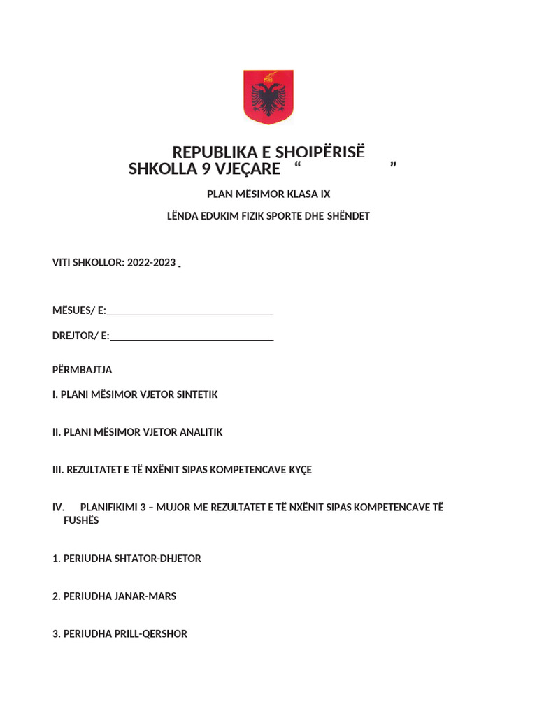 EDUKIM_FIZIK_PLAN_VJETOR_KLASA_IX_2022_2 | PDF