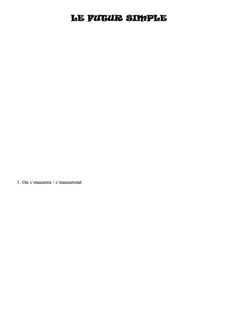 Exercice sur le futur simple | PDF | Échecs