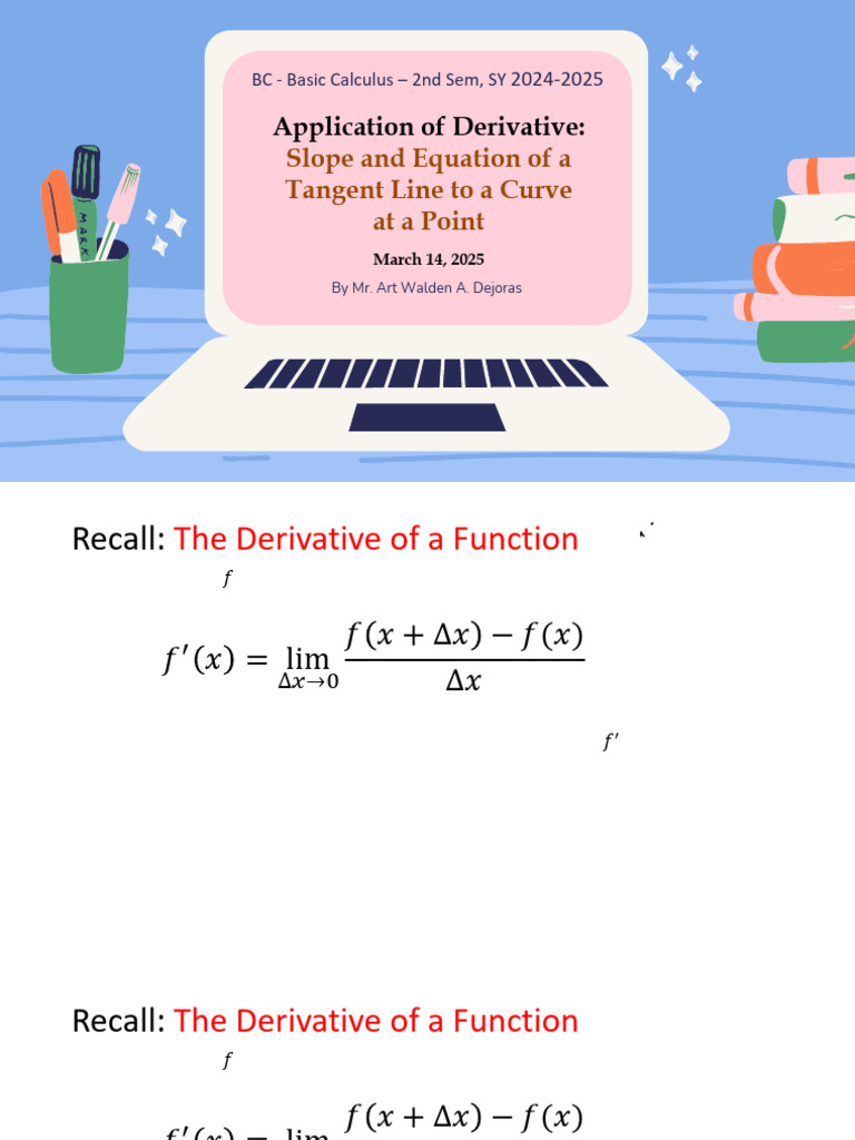 Tangent Line Derivatives Explained | PDF