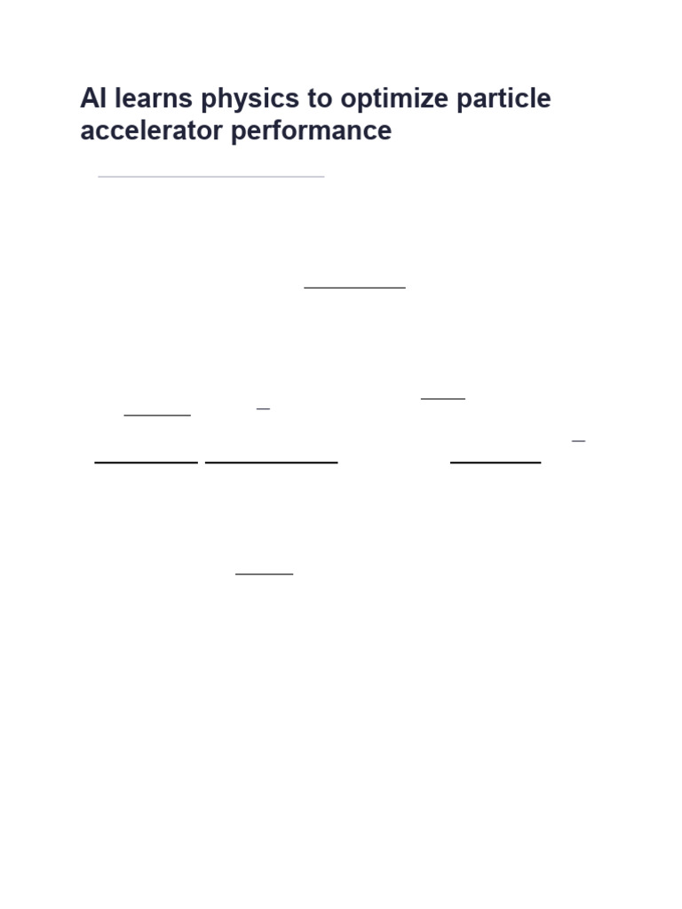 AI Learns Physics To Optimize Particle Accelerator Performance | PDF ...