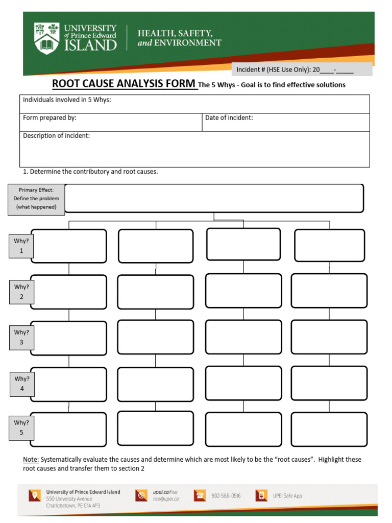 Root - Cause - Analysis - Form 5 Why | PDF | Personal Protective ...