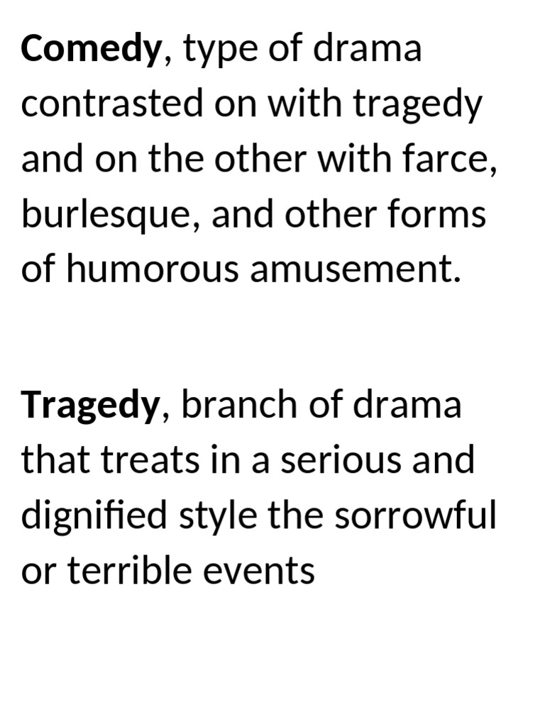 Types of Drama: Comedy to Performance Art | PDF