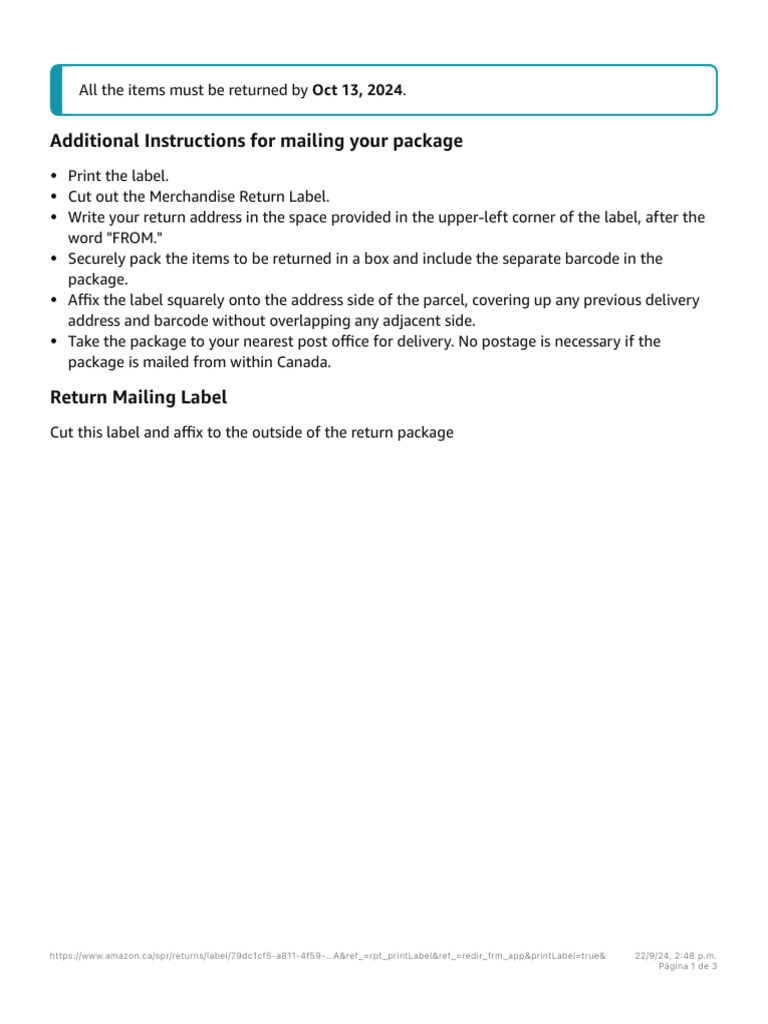 Online Return Center | PDF