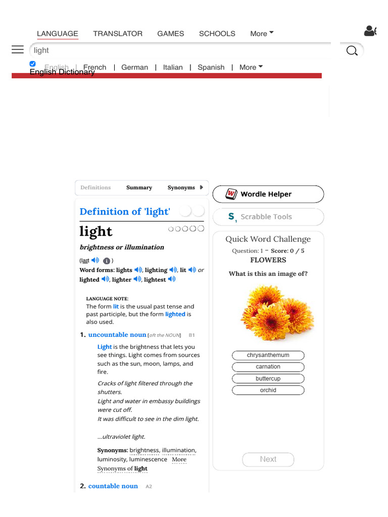 LIGHT Definition and Meaning - Collins English Dictionary | PDF ...