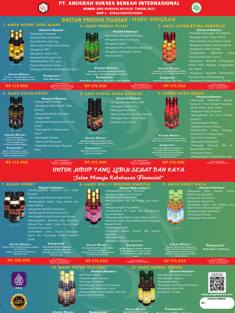 Brosur Produk Madu | PDF