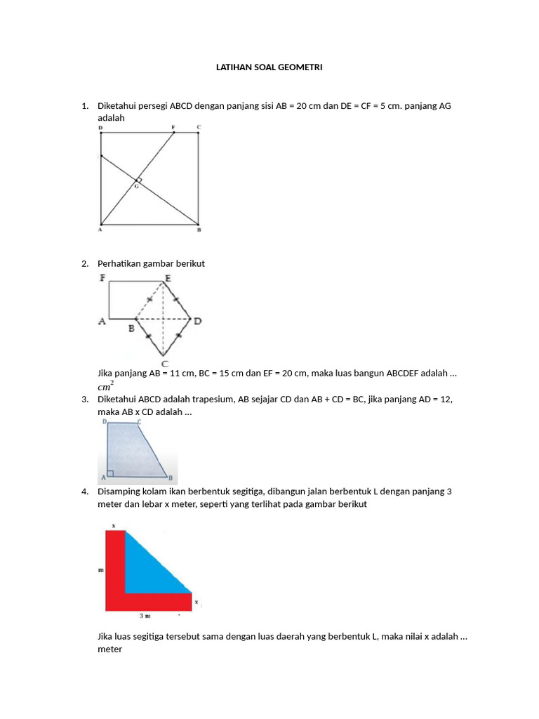 LATIHAN SOAL GEOMETRI | PDF