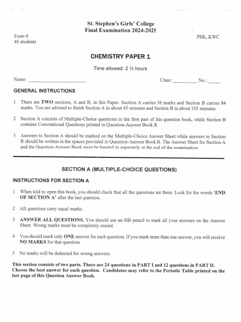 SSGC 24-25 Paper 1A 1B | PDF