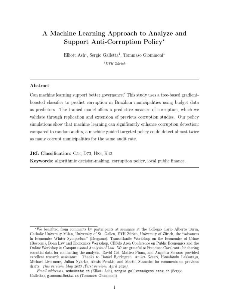 ML and Anti Corruption | PDF | Logistic Regression | Cross Validation ...