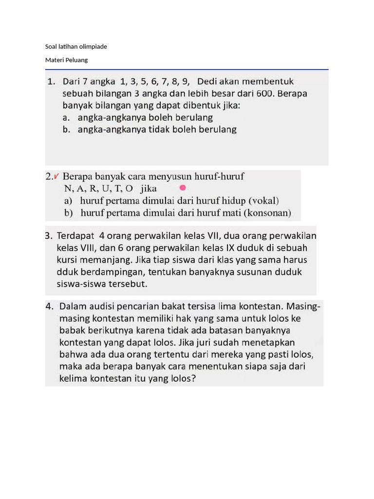 Soal Latihan Olimpiade | PDF