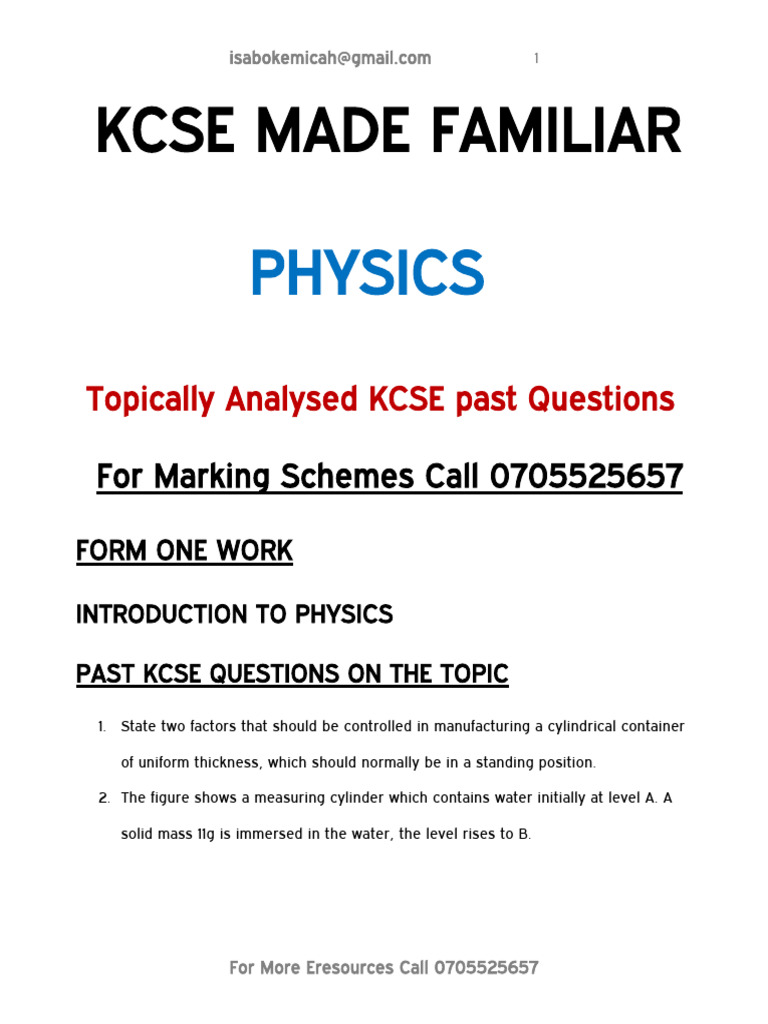 Physics Made Familiar QNS | PDF