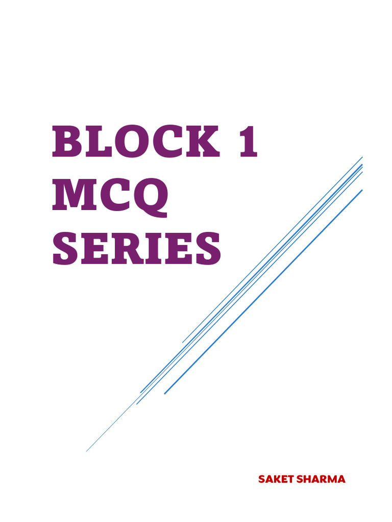 Bli 223 Block 1 All Unit MCQ Series by Saket Sharma | PDF