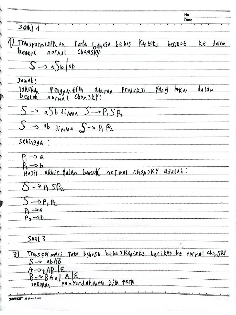 Transformasi Normal Chomsky | PDF