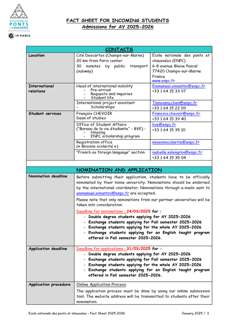 ENPC Admissions Guide 2025-2026 | PDF | Cost Of Living | Continuum ...