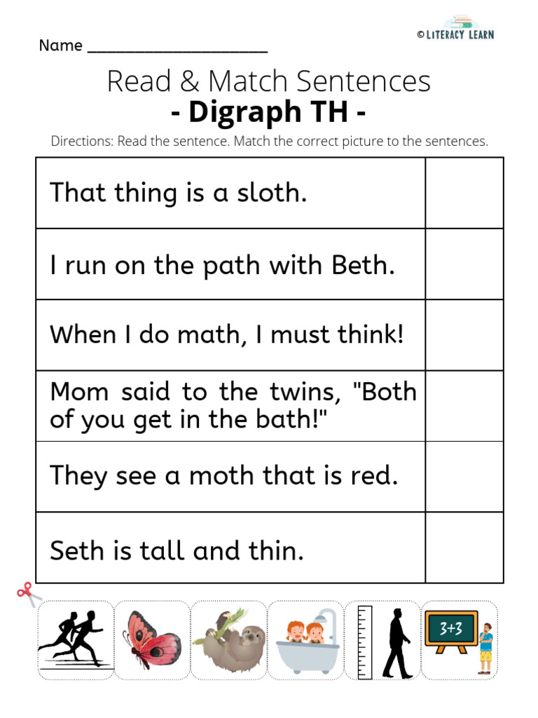 Diagraph TH Decodable Sentences | PDF