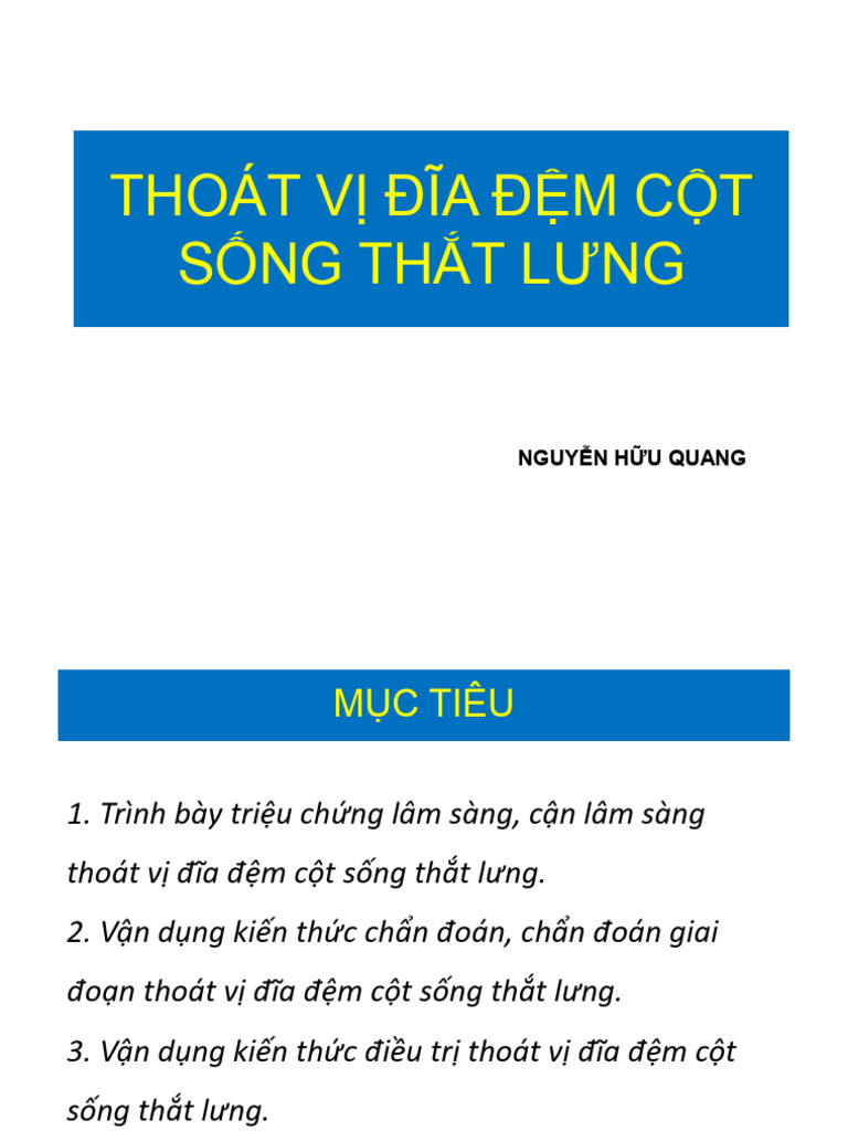 4. THOÁT VỊ ĐĨA ĐỆM CSTL (SLIDE) | PDF