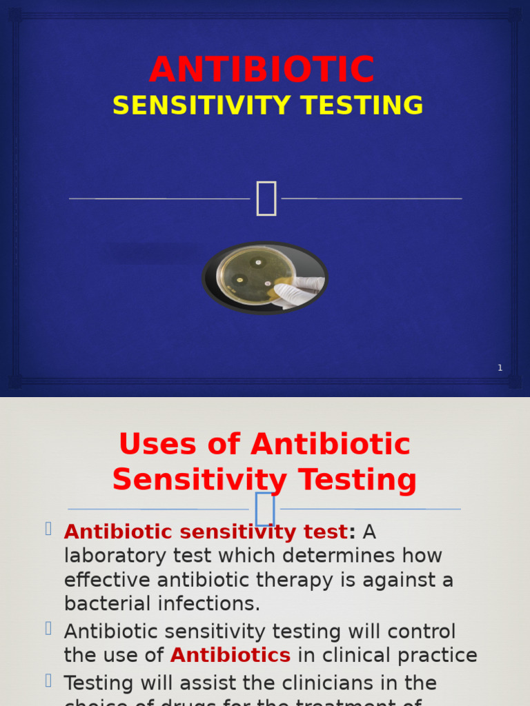 Antibiotic Sensitivity Testing | PDF | Microbiology | Clinical Medicine