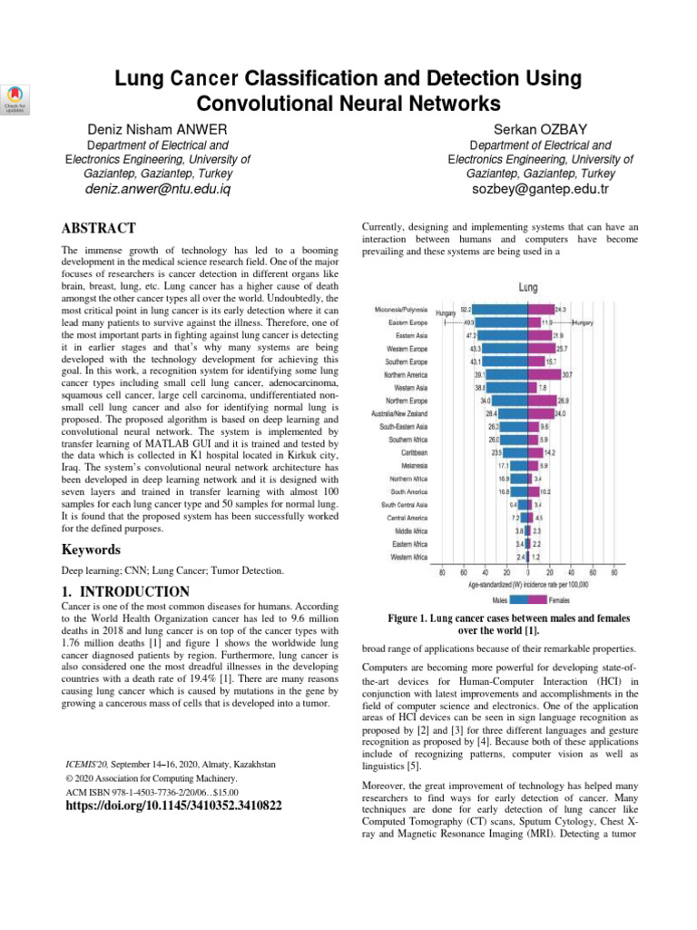 Lung Cancer Classification and Detection Using CNN | PDF | Deep Learning | Lung Cancer