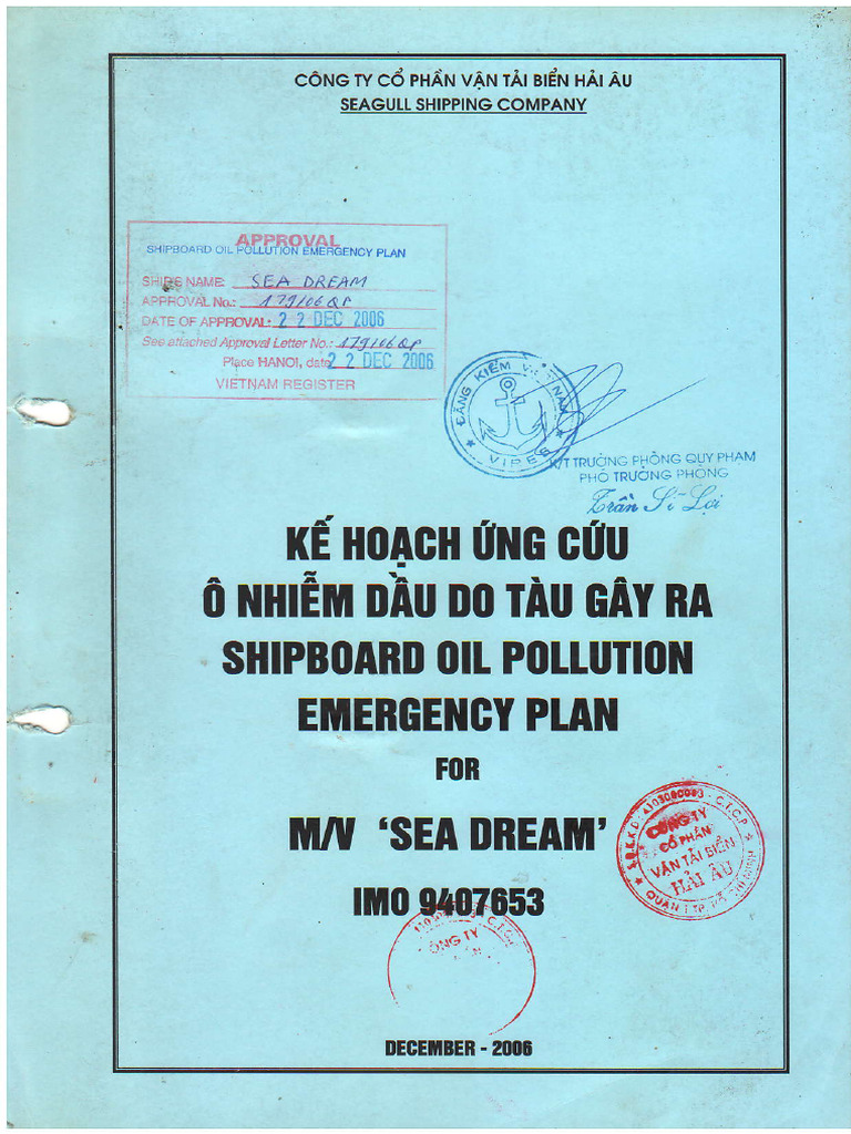 Shipboard Oil Pollution Emergency Plan | PDF