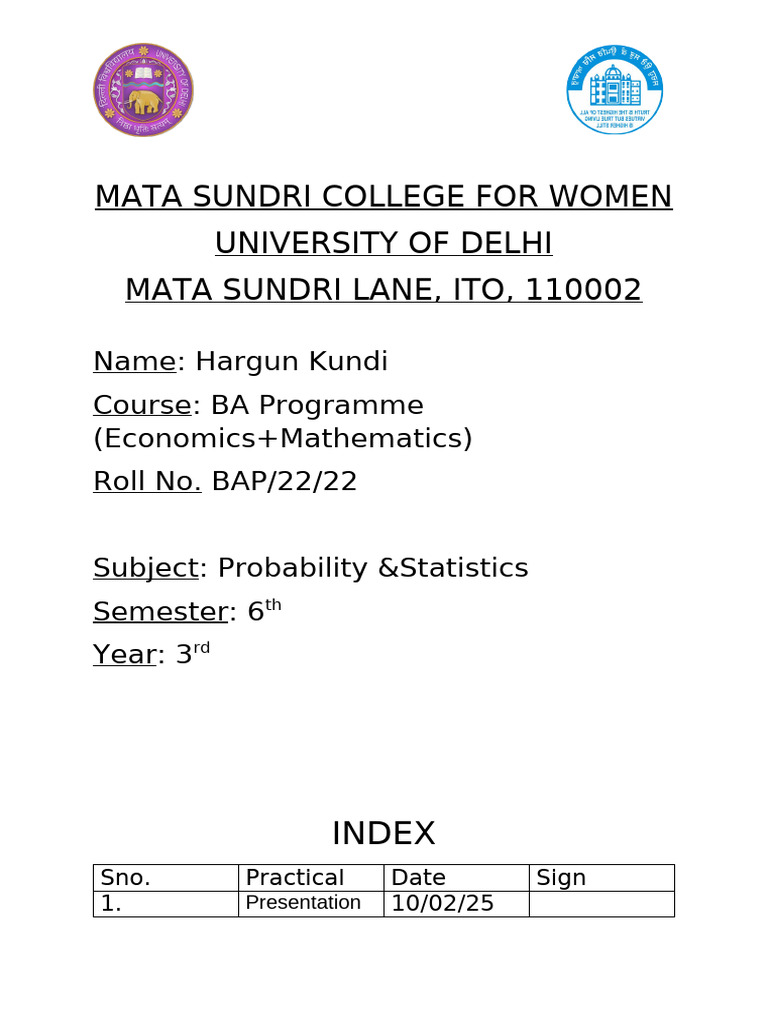 Math Practical Pahes | PDF