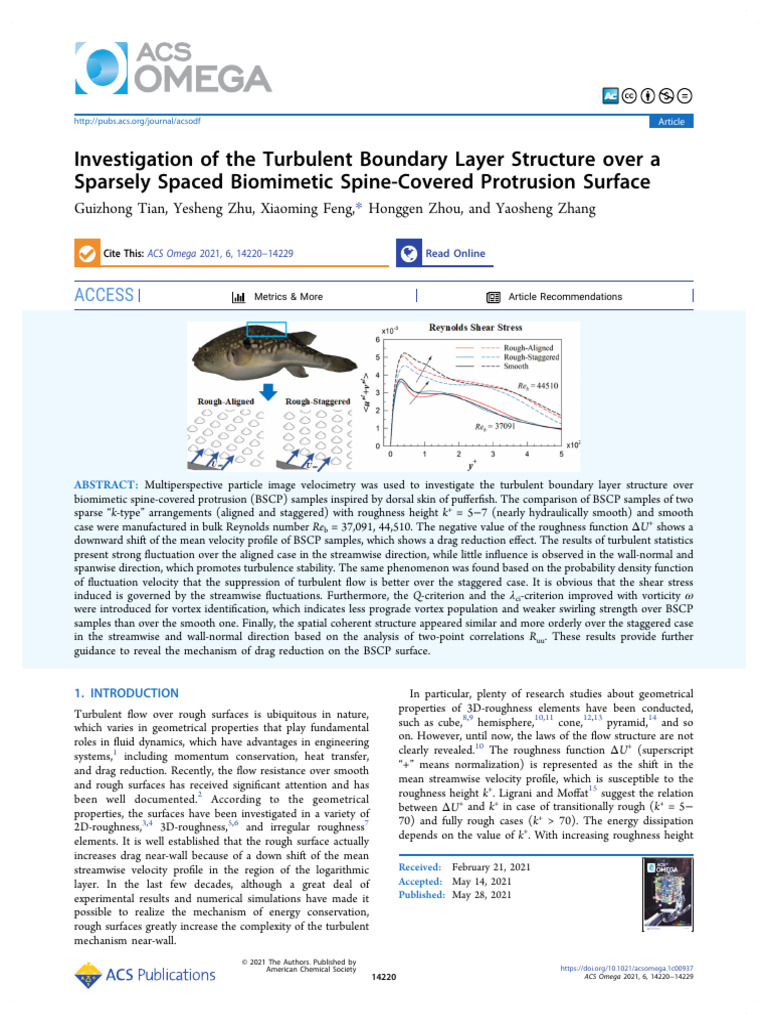 Tian Et Al 2021 Investigation of The Turbulent Boundary Layer Structure Over A Sparsely Spaced ...