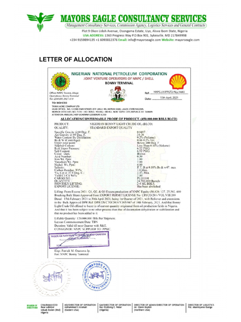 Letter of Allocation | PDF