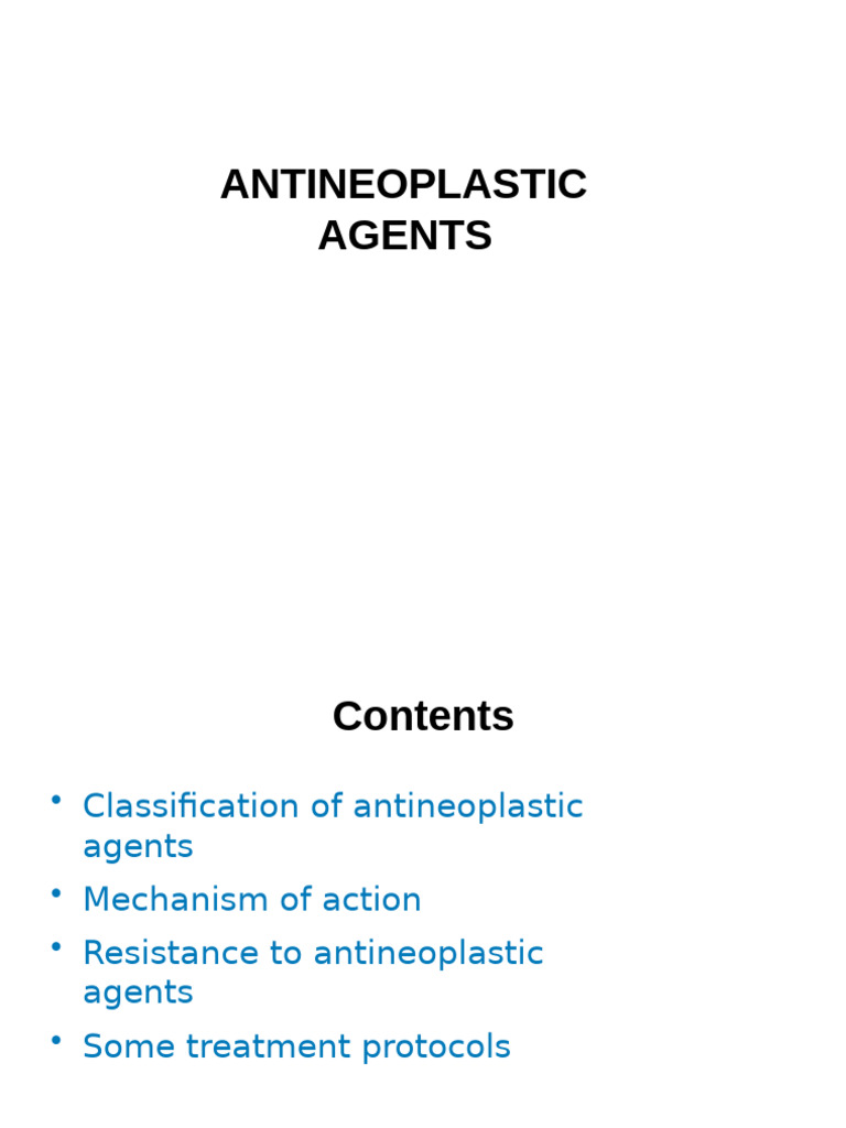 Classification of Antineoplastic Agents | PDF | Chemotherapy | Dna