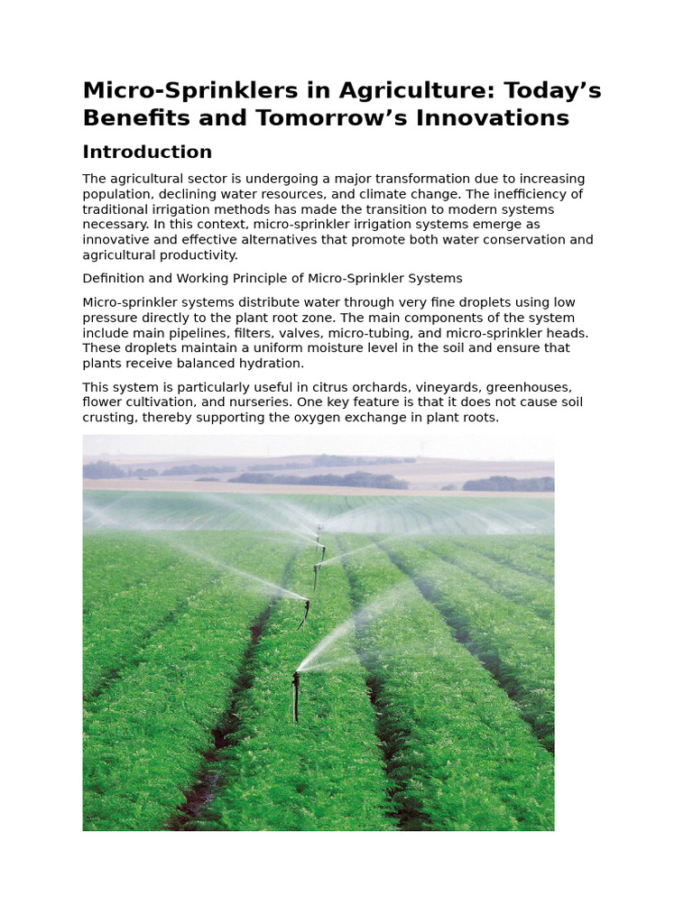 Irrigation in Agriculture | PDF | Irrigation | Water