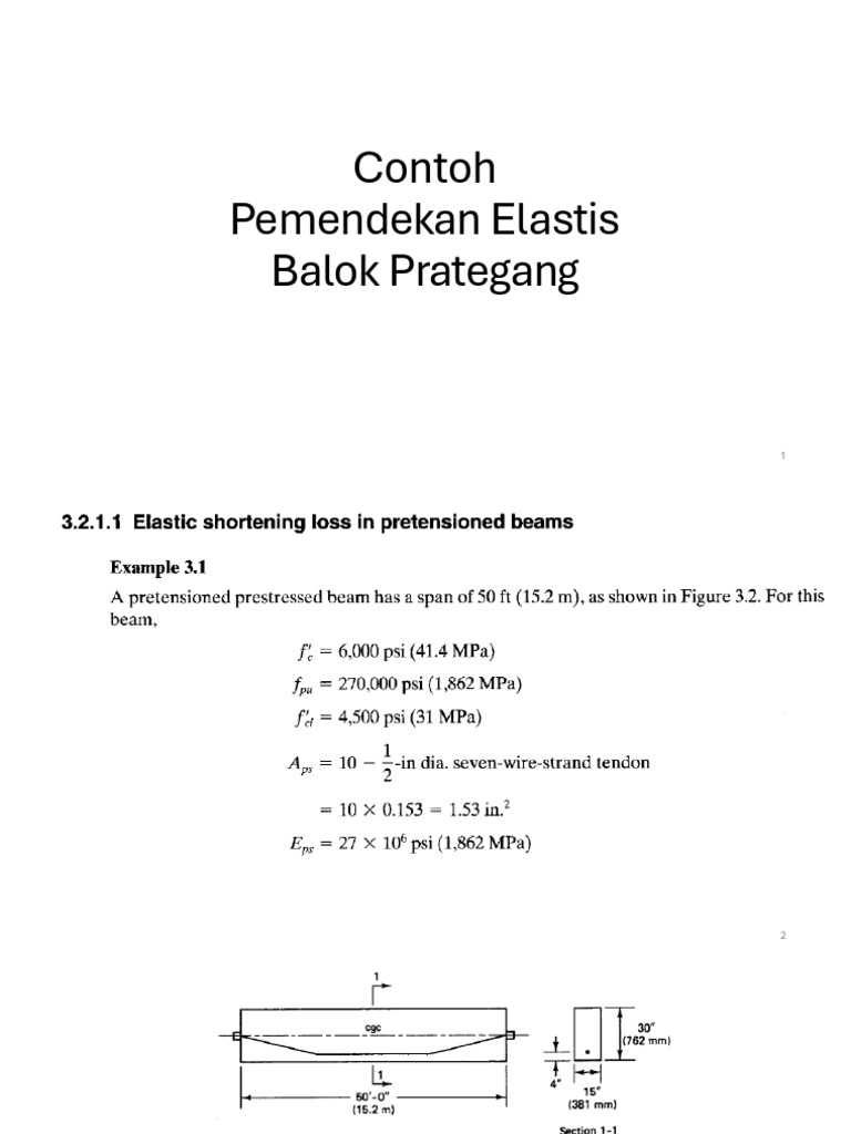 Minggu Ke-7 - Contoh Pemendekan Elastik, Contoh UTS | PDF