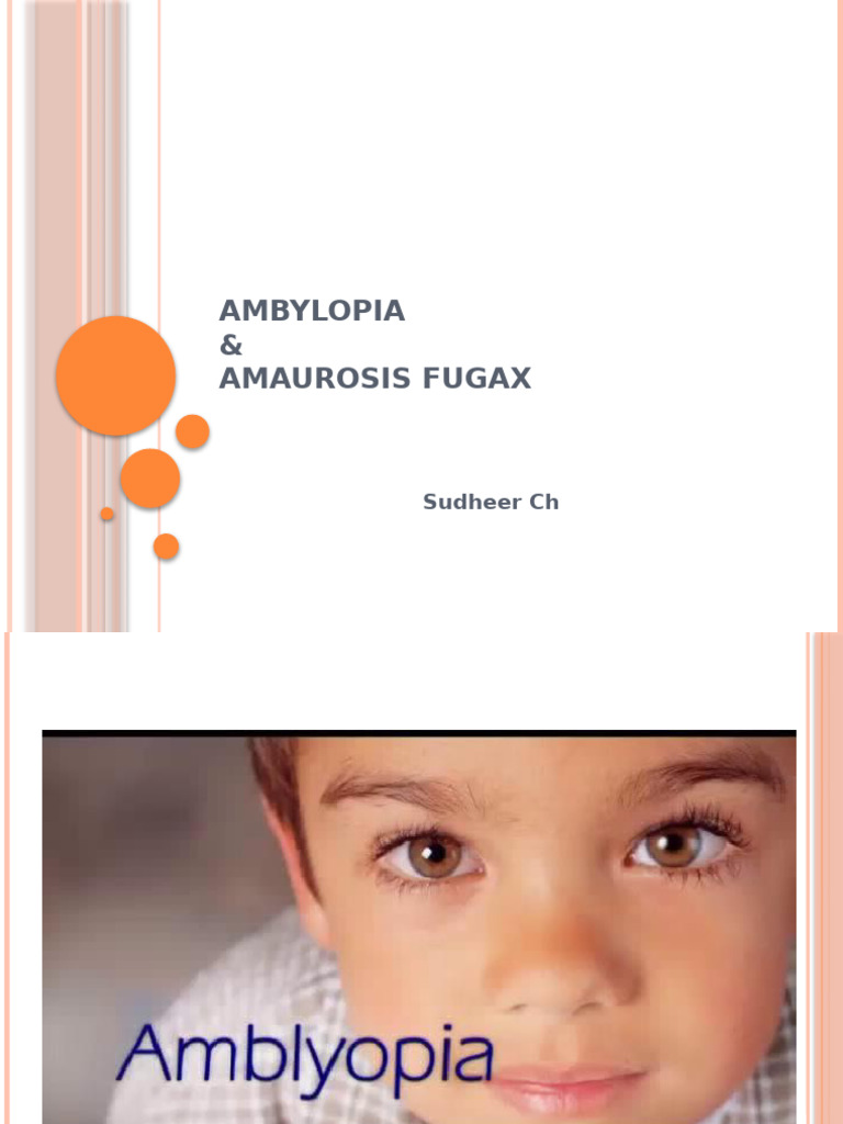 Amblyopia & Amaurosis Fugax | PDF | Vision | Medical Specialties