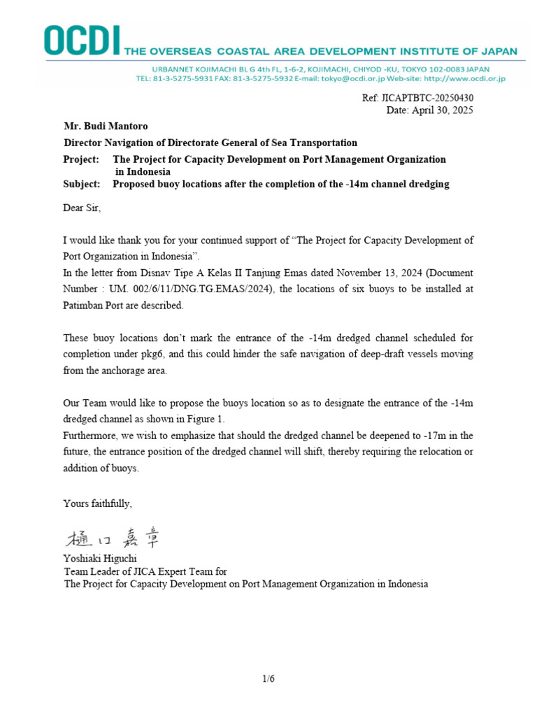 JICA OCDI - Rekomendasi Pemasangan Buoy Setelah Pengerukan - 14m | PDF ...