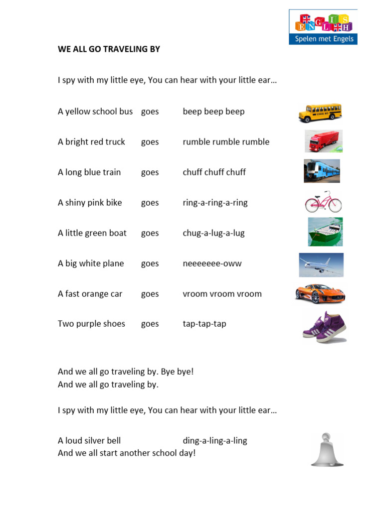 We All Go Traveling By: Kids' Song Lyrics | PDF