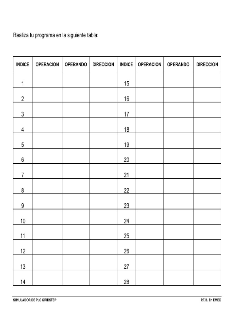 Hoja para Programa de Gridstep | PDF