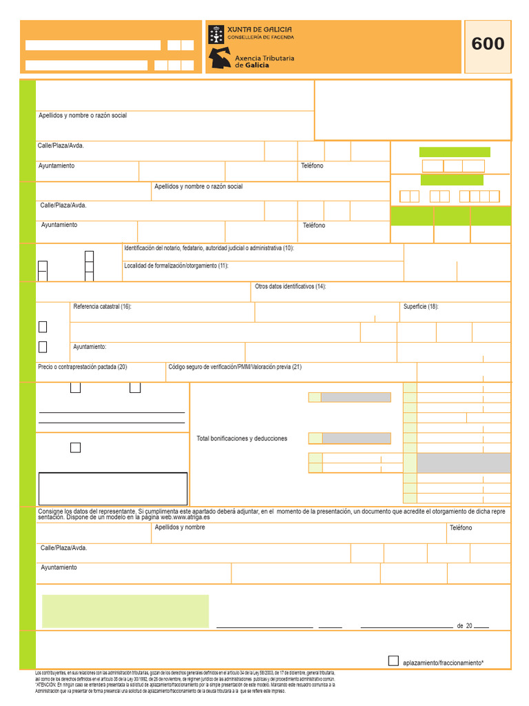 Modelo 600 Galicia | PDF