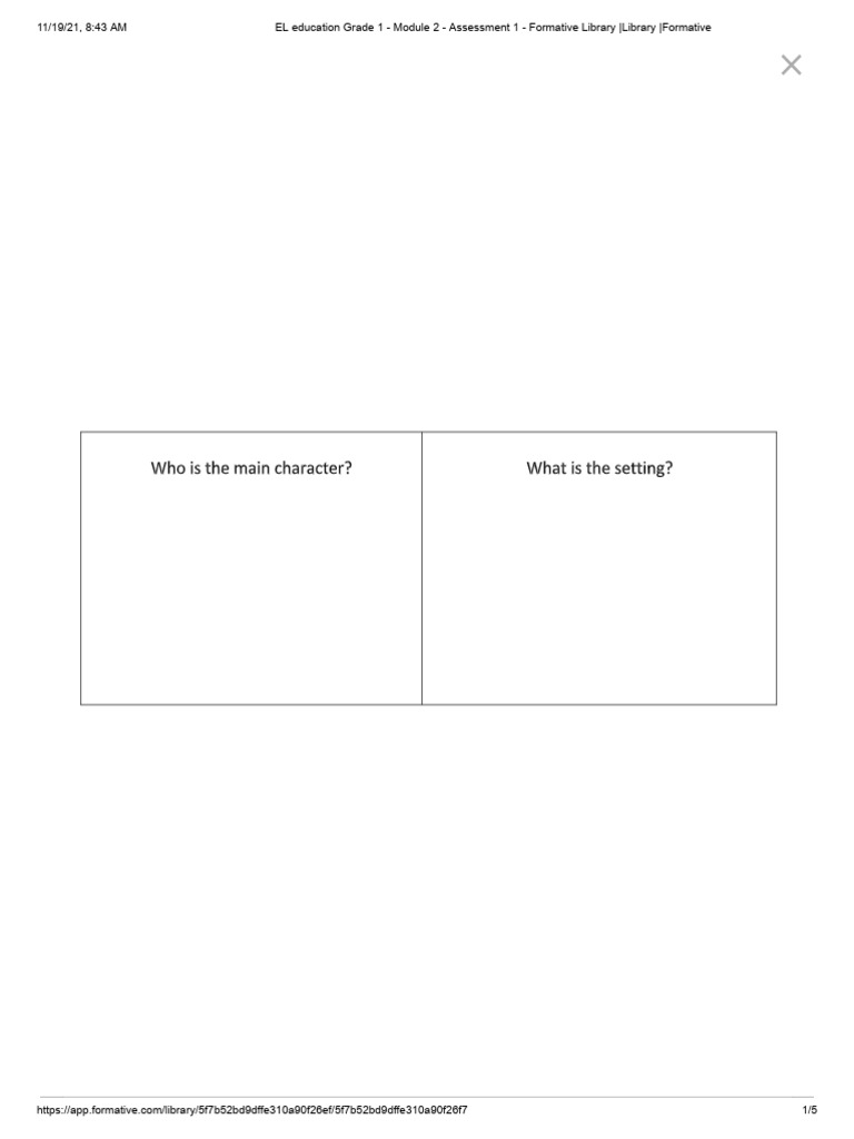 EL Education Assessments - ELA - Grade 1 - Formative Library - Library ...