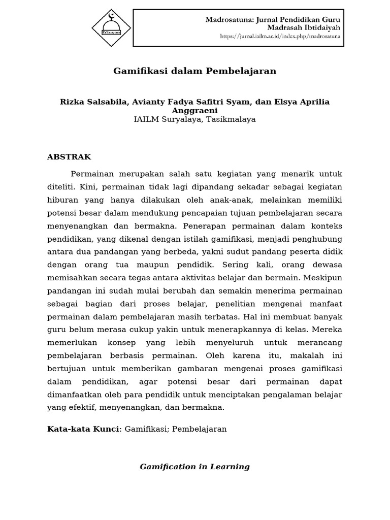 Gamifikasi Dalam Pembelajaran | PDF