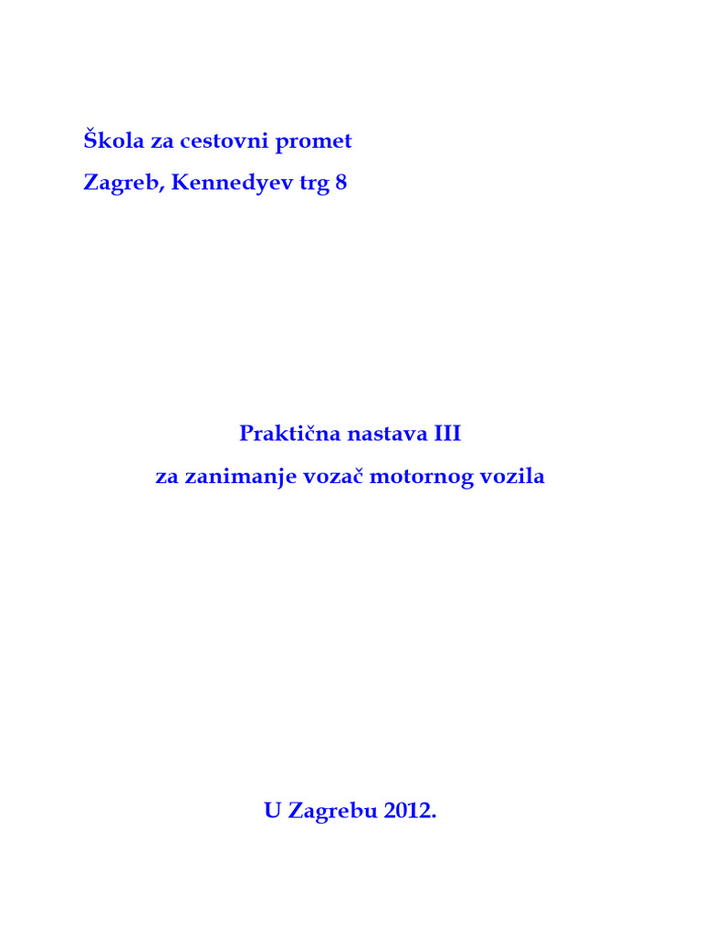 Praktična nastava III VMV | PDF