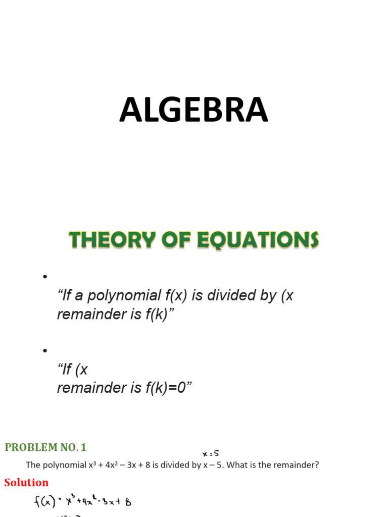 Lecture 01_Algebra and Trigonometry | PDF | Polynomial | Mathematical Objects